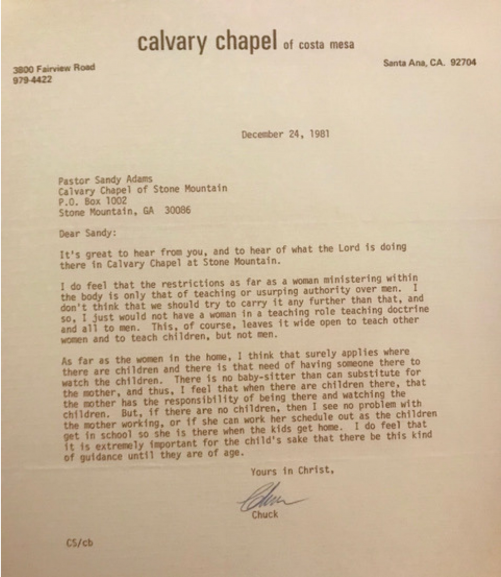 Women and Church Leadership – Calvary Chapel Deep South